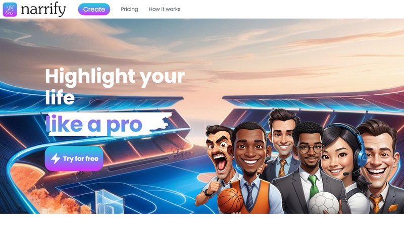 Narrify AI 是一款利用人工智能为视频添加体育解说评论的工具。-SOAI.IM