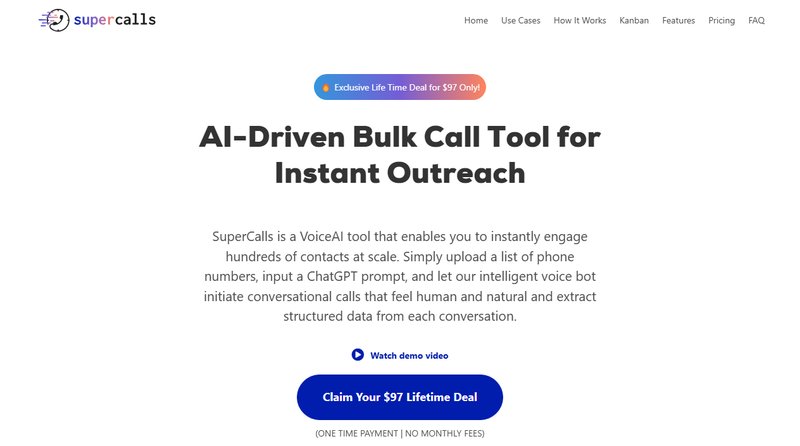 SuperCalls是一款AI驱动的批量呼叫工具，用于即时触达大量联系人。-SOAI.IM