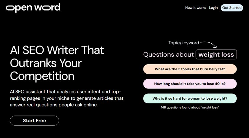OpenWord是一款AI驱动的SEO写作工具，帮助用户生成超越竞争对手的SEO优化文章。-SOAI.IM