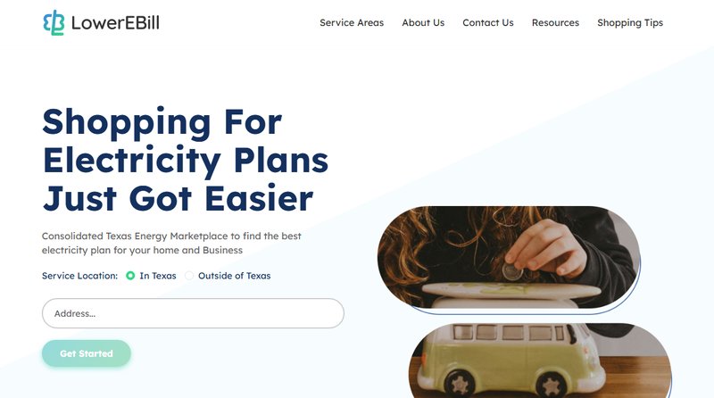 LowerEBill是一个基于AI技术的德克萨斯州电力计划比较平台，帮助用户找到最适合的电力计划并节省电费。-SOAI.IM
