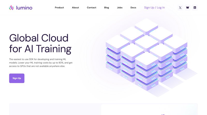 Lumino 是一个全球云平台，专注于AI训练，提供易于使用的SDK，降低ML训练成本，并提供独特的GPU访问。-SOAI.IM