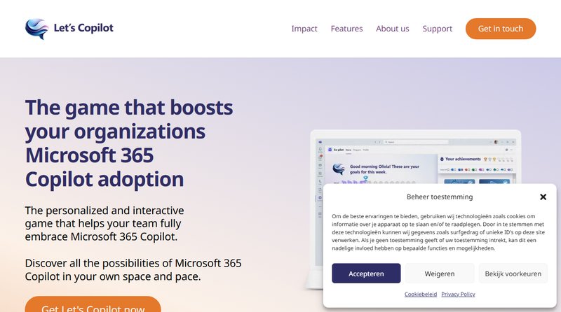 Let's Copilot 是一个帮助组织最大化 Microsoft 365 Copilot 采用率的互动学习平台。-SOAI.IM