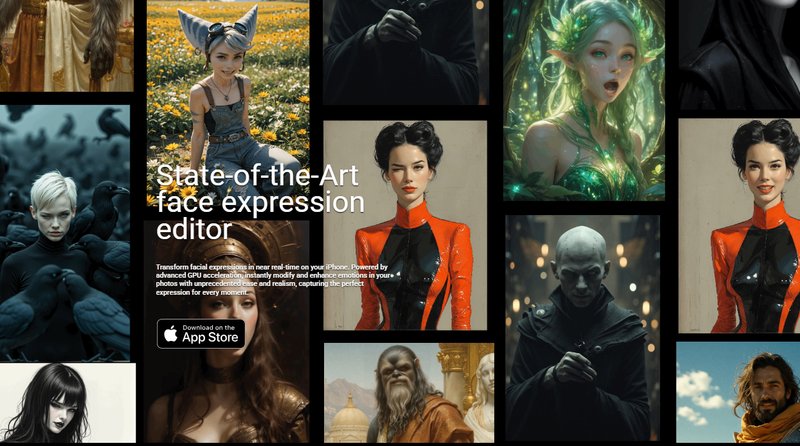 FaceFlow是一款基于GPU加速的面部表情编辑应用，可在iPhone上实时变换面部表情。-SOAI.IM