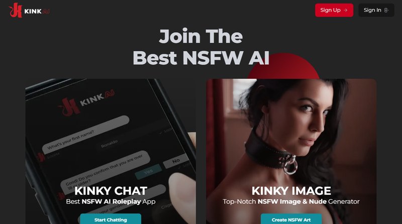 Kink AI 是一个创新的 NSFW AI 平台，提供成人角色扮演和 NSFW 图像生成服务。-SOAI.IM