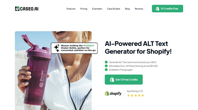 Caseo.ai 是一个为 Shopify 提供 AI 驱动的 ALT 文本生成器和其他 SEO 优化工具的平台，旨在提升电商网站的访问性和搜索引擎排名。-SOAI.IM