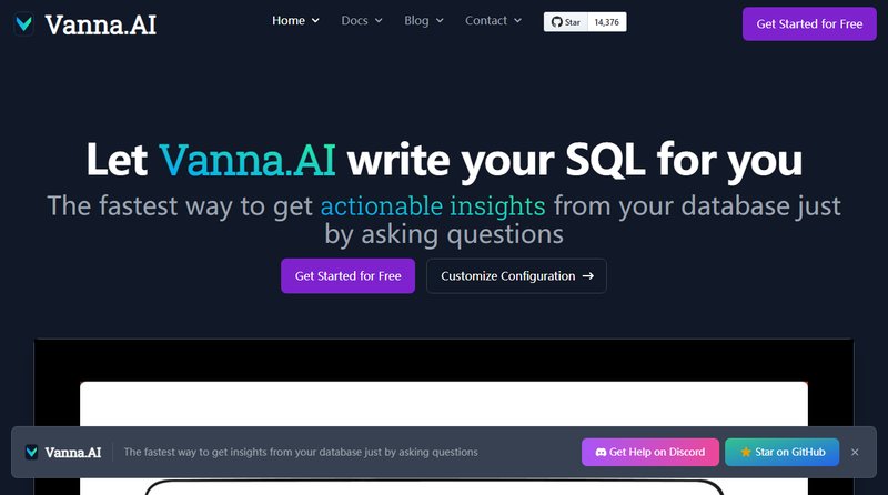 Vanna.AI 提供个性化的AI SQL代理服务，帮助用户通过提问快速从数据库中获取可操作的见解。-SOAI.IM