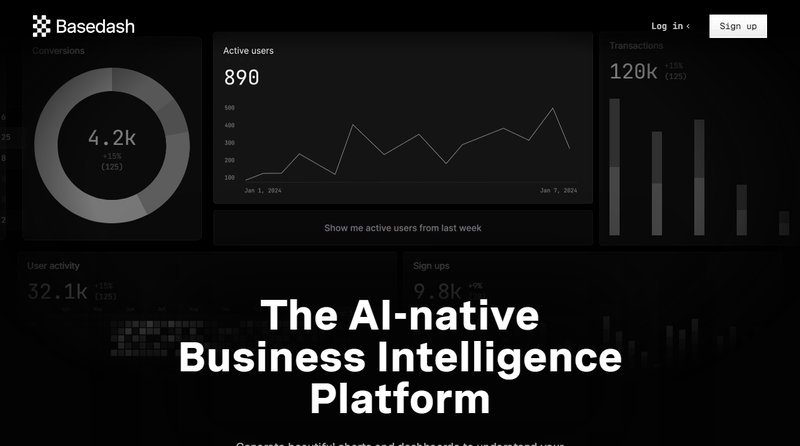 Basedash是一个AI原生的商业智能平台，帮助用户通过自然语言生成图表和仪表板，理解客户和业务。-SOAI.IM
