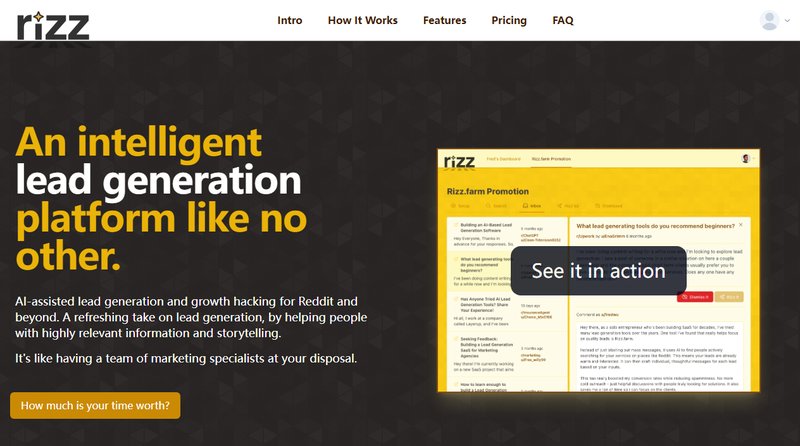 Rizz.farm 是一个AI辅助的潜在客户生成和增长黑客平台，专注于Reddit及其他平台。-SOAI.IM