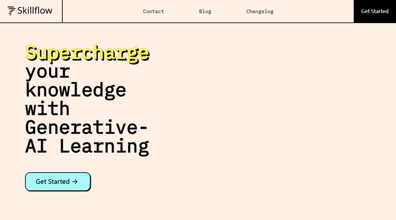 Skillflow是一个基于生成式AI的学习平台，旨在通过单一提示探索主题，并以游戏化的方式提升学习体验。-SOAI.IM