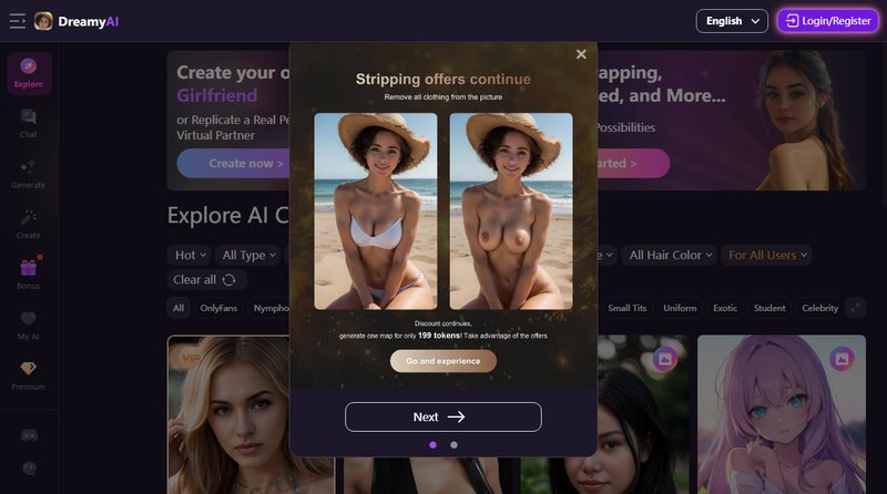 DreamyAI 提供免费的AI聊天和生成服务，用户可以创建自己的AI女友或复制真实人物作为虚拟伴侣。-SOAI.IM