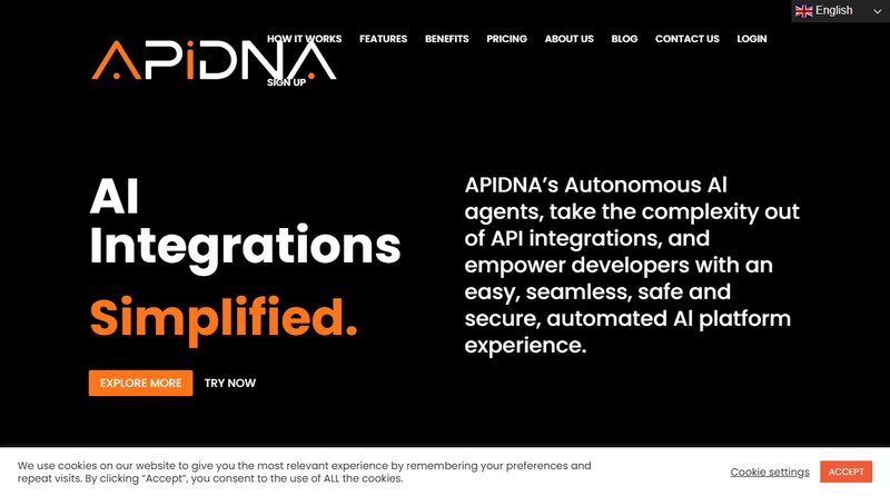 APIDNA通过自主AI代理简化API集成，提供快速、无缝、安全的自动化平台体验。-SOAI.IM