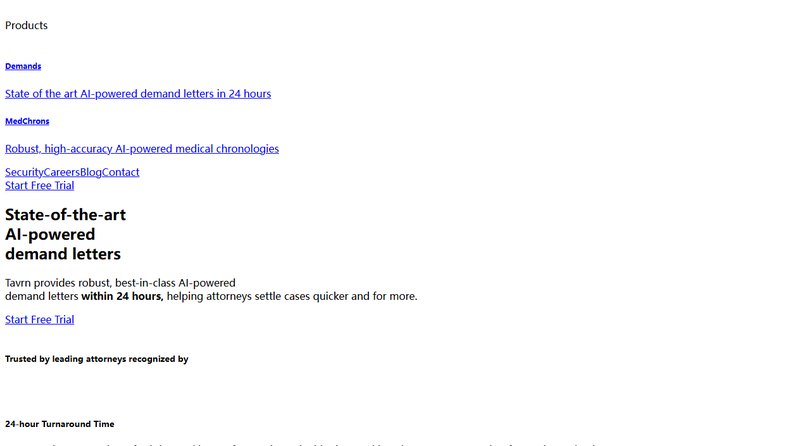 Tavrn提供AI驱动的需求信和医疗年表，帮助律师更快、更高效地处理案件。-SOAI.IM