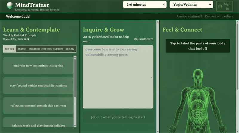 Mind Trainer 提供AI引导的冥想服务，帮助用户加强心灵和提升灵魂。-SOAI.IM