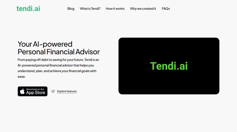 Tendi是一个AI驱动的个人财务顾问，帮助用户理解、规划和实现财务目标。-SOAI.IM