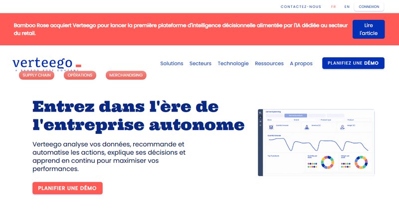 Verteego 是一个基于人工智能的决策智能平台，专注于零售行业的供应链、运营和商品管理优化。-SOAI.IM