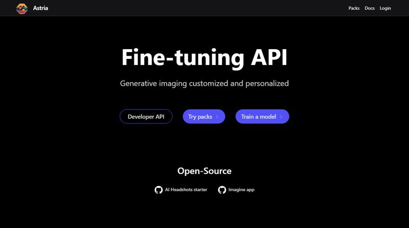 Astria提供基于AI的图像生成和微调服务，支持个性化图像创作和多种应用场景。-SOAI.IM