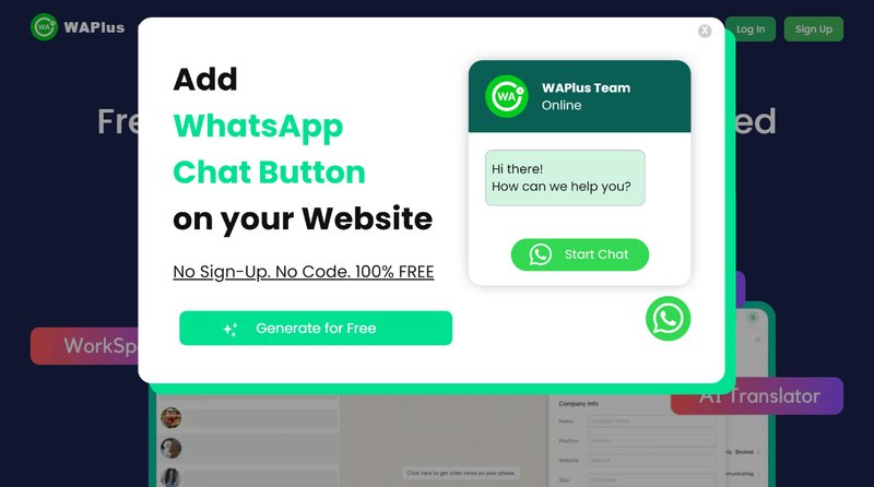 WAPlus是一款免费的WhatsApp CRM扩展工具，提供AI驱动的WhatsApp客户关系管理功能，帮助企业提升沟通效率和客户互动 ...