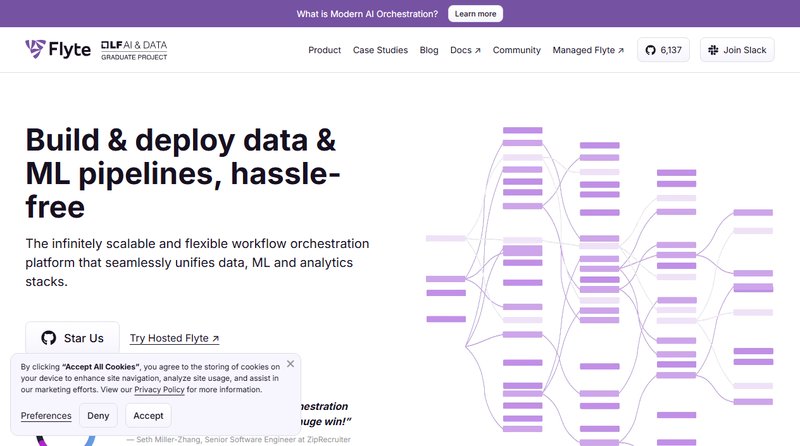 Flyte是一个开源的工作流编排平台，专注于构建数据、机器学习和分析工作流。-SOAI.IM