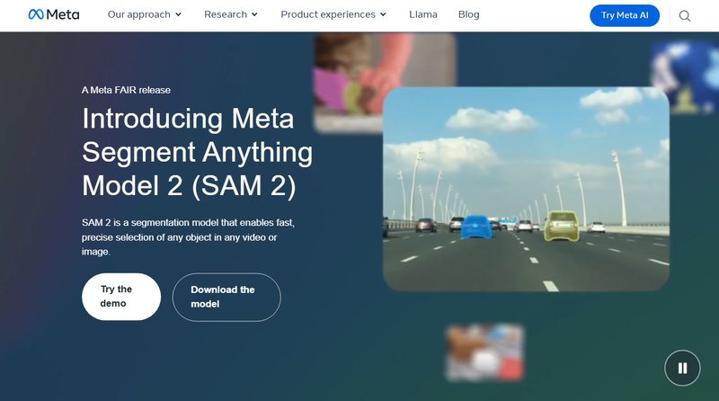 Meta Segment Anything Model 2 (SAM 2) 是一个分割模型，能够在任何视频或图像中快速、精确地选择任何对象。-SOAI.IM