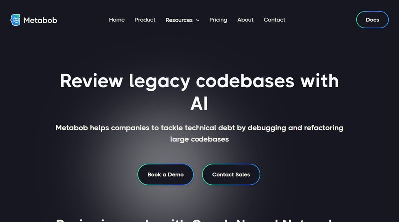 Metabob利用AI技术进行代码审查、重构和调试，帮助公司解决技术债务问题。-SOAI.IM