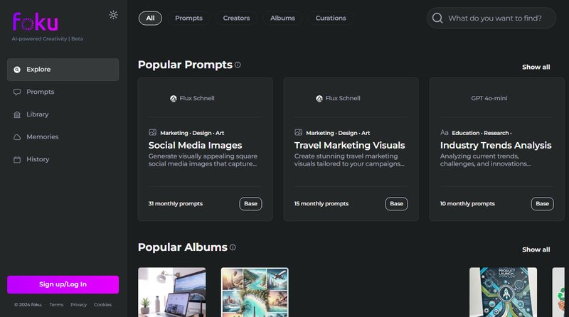 foku是一个AI驱动的创意平台，提供多种创意生成工具和服务。-SOAI.IM