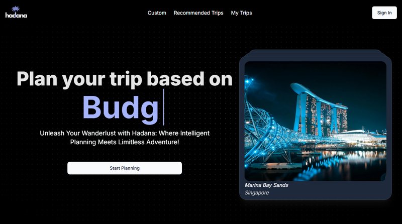 Hadana是一款AI驱动的旅行规划工具，帮助用户设计个性化旅行路线。-SOAI.IM