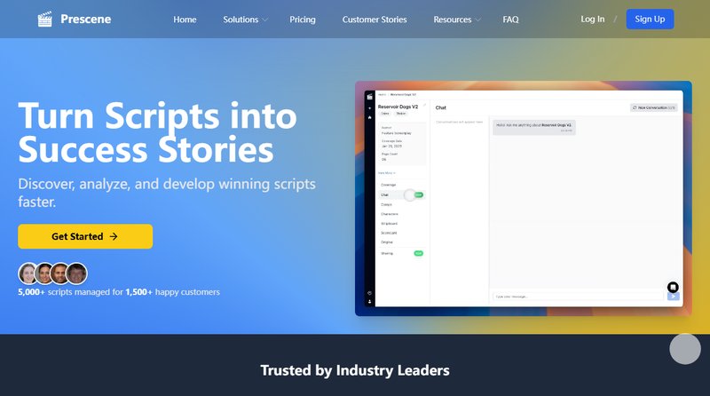 Prescene是一个AI驱动的剧本分析平台，帮助用户快速发现、分析和开发成功的剧本。-SOAI.IM