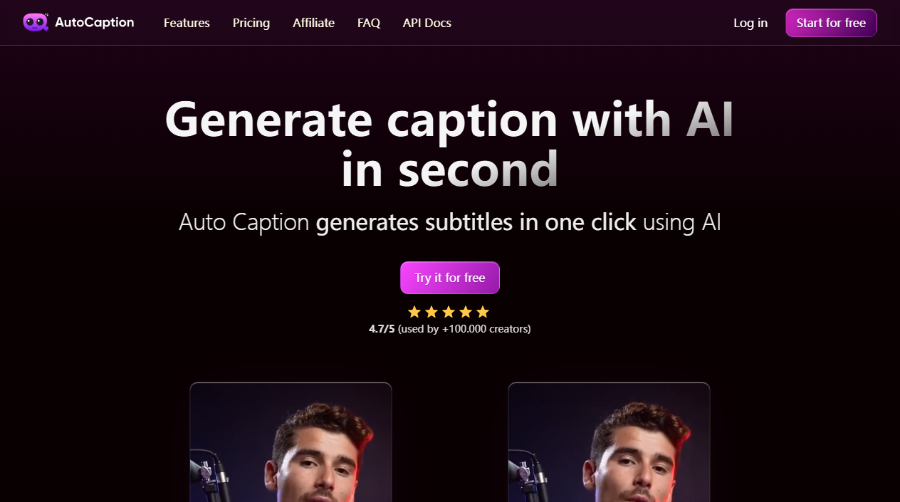 Auto Caption AI 是一款利用人工智能技术快速生成字幕的工具，支持多种语言和高质量视频输出。-SOAI.IM