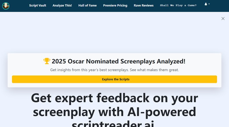 AI驱动的剧本分析服务，提供详细的场景反馈和改进建议。-SOAI.IM