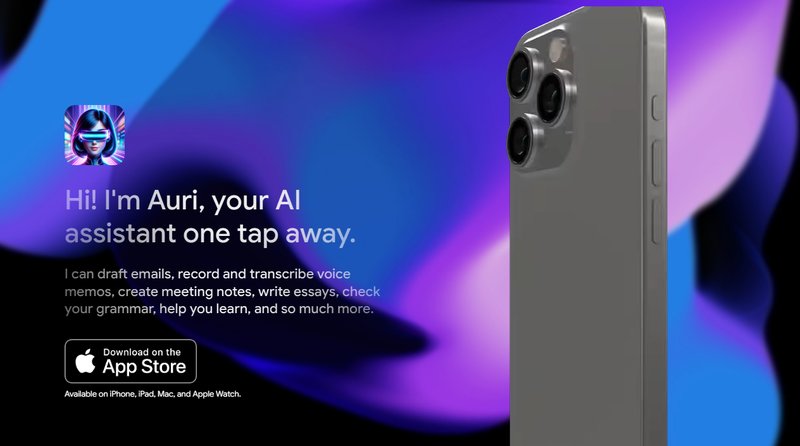 Auri.AI 是一款多功能的AI助手，提供智能键盘、聊天、笔记和转录等服务，帮助用户提高生产力。-SOAI.IM