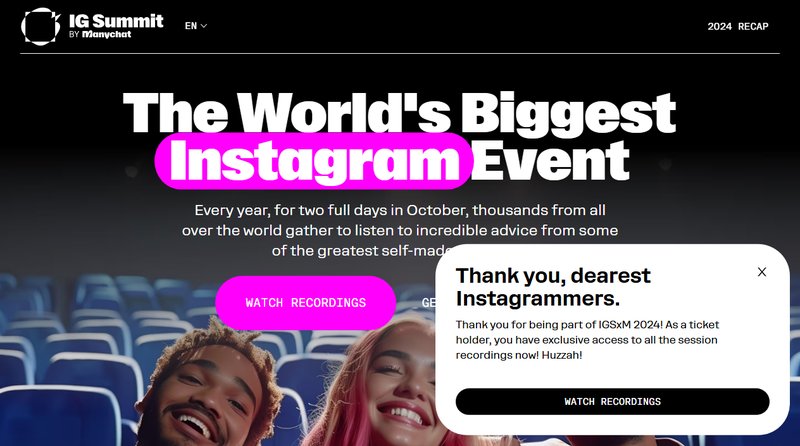 Instagram Summit是由Manychat主办的全球最大Instagram活动，专注于Instagram营销、自动化和创作者经济 ...