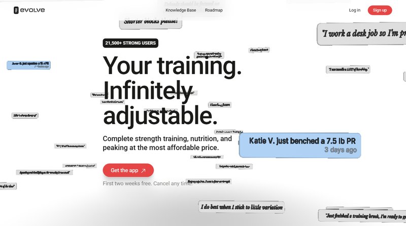 Evolve Training App 提供个性化的力量训练、营养计划和数据分析，帮助用户实现健身目标。-SOAI.IM