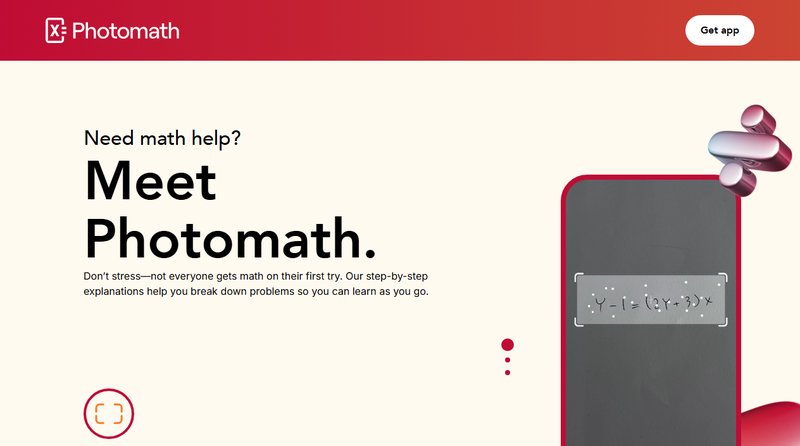 Photomath是一款终极数学帮助应用，提供逐步解释和智能计算器功能，帮助用户解决数学问题。-SOAI.IM