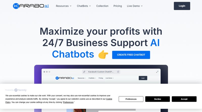 KaraboAI提供定制化的ChatGPT聊天机器人服务，帮助企业提升销售、管理日程和客户互动。-SOAI.IM