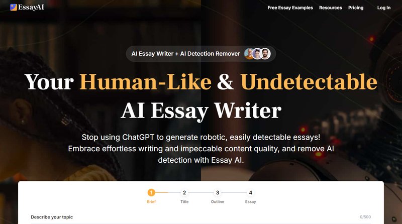 Essay AI 是一款AI论文写作工具，能够生成人类般的、不可检测的论文，帮助用户轻松完成论文任务。-SOAI.IM