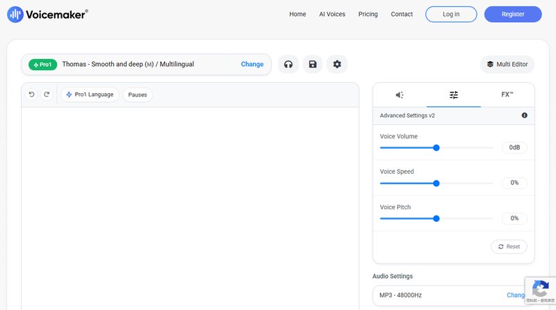 Voicemaker是一个基于AI的在线文本转语音转换器，提供多种语音选择和语言支持。-SOAI.IM