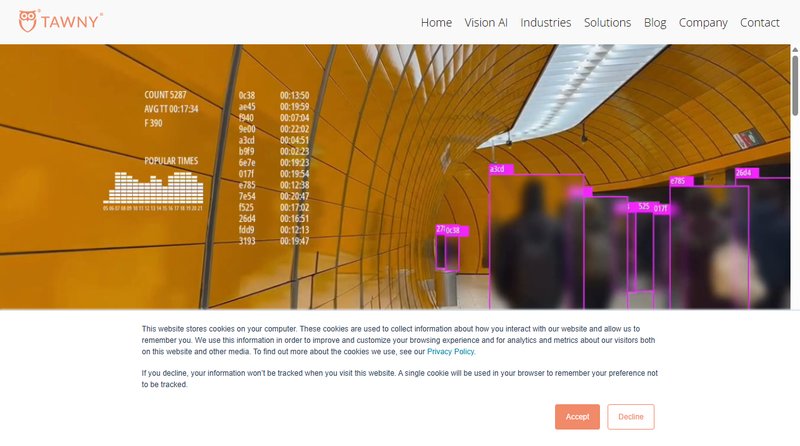 TAWNY是一家专注于AI视频分析的公司，提供实时人类行为分析解决方案。-SOAI.IM