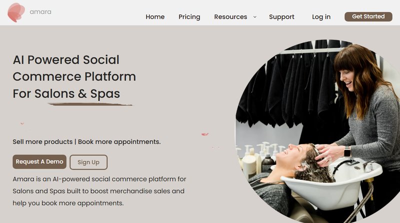 Amara是一个AI驱动的社交电商平台，专为美容院和水疗中心设计，旨在提升产品销售和预约量。-SOAI.IM