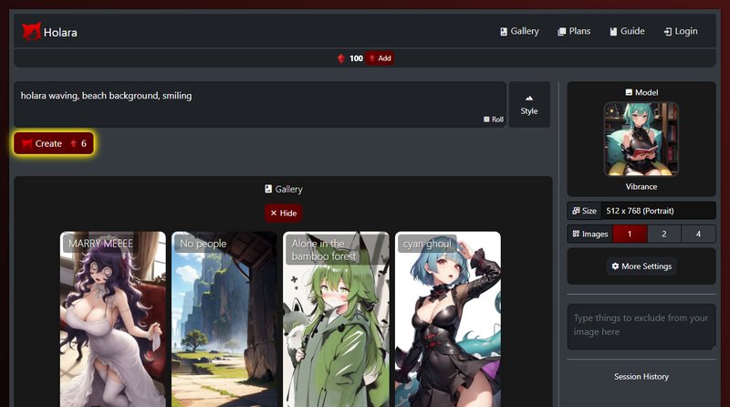 Holara是一个专注于动漫艺术创作的AI平台，提供图像生成、模型选择、提示辅助等功能。-SOAI.IM