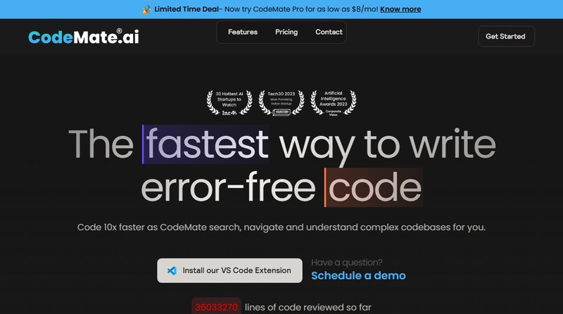 CodeMate是一款个性化的AI编程助手，旨在帮助开发者更快、更准确地编写代码。-SOAI.IM