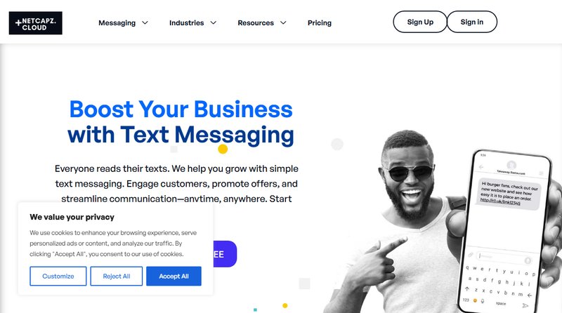 Netcapz 是一个强大的短信营销平台，提供多种消息服务，包括短信、语音、WhatsApp、MMS 等，帮助企业高效地与客户沟通。-SOAI.IM