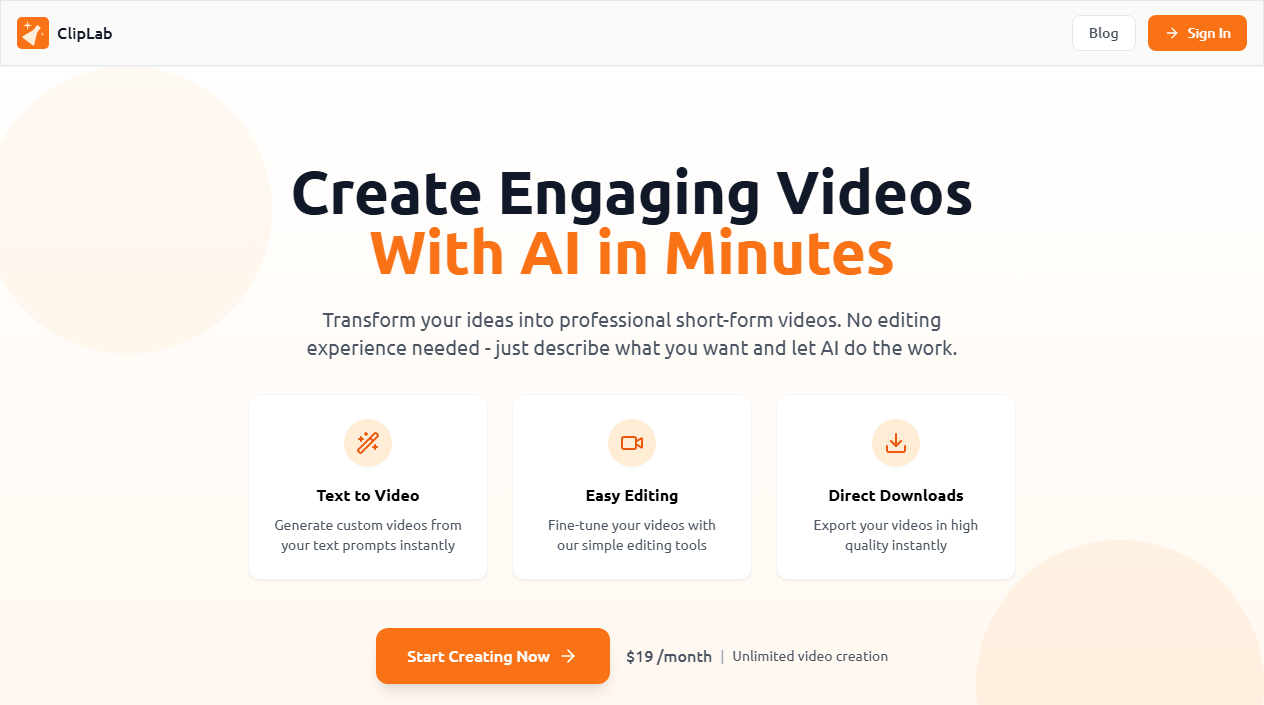 ClipLab是一个AI驱动的故事到视频创作平台，帮助用户快速生成专业短视频。-SOAI.IM