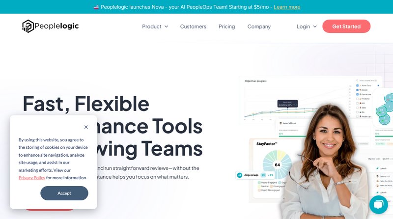 Peoplelogic提供AI驱动的绩效、生产力和人员智能解决方案，帮助企业优化团队管理和提升工作效率。-SOAI.IM