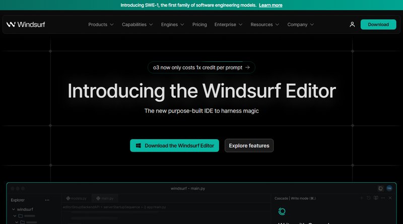 Windsurf是一款强大的AI代码编辑器，旨在提升开发者的生产力和流程体验。-SOAI.IM