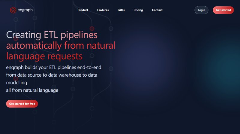engraph是一个自动化数据工程平台，通过自然语言请求自动创建ETL管道，从数据源到数据仓库再到数据建模，全面提升数据工程效率。-SOAI.IM