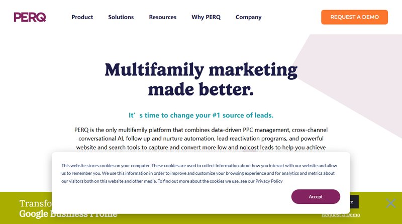 PERQ是一个面向多户住宅行业的AI营销自动化平台，旨在通过AI技术提高潜在客户转化率并降低营销成本。-SOAI.IM