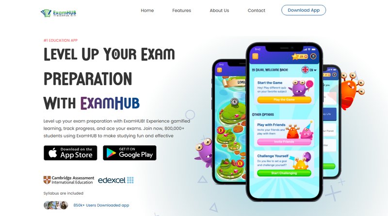 ExamHUB是一款创新的教育应用，通过游戏化学习提升考试准备效果。-SOAI.IM