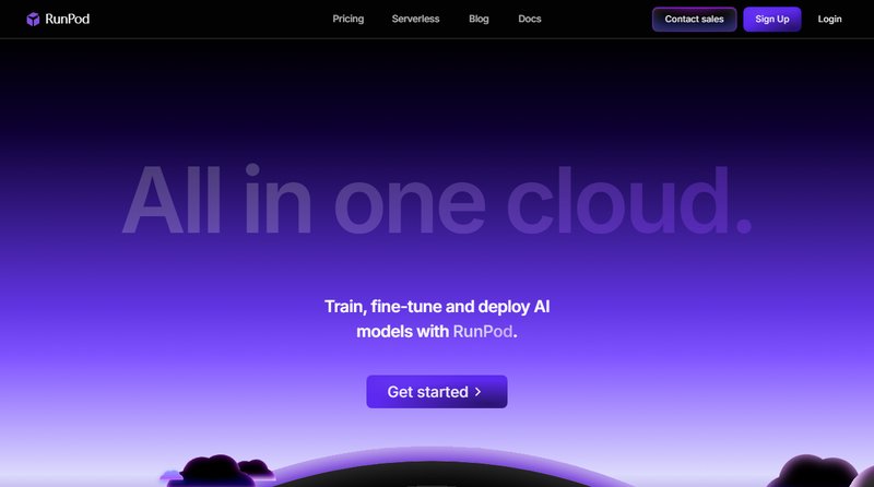 RunPod是一个专为AI设计的云平台，提供GPU云服务，支持训练、微调和部署AI模型。-SOAI.IM
