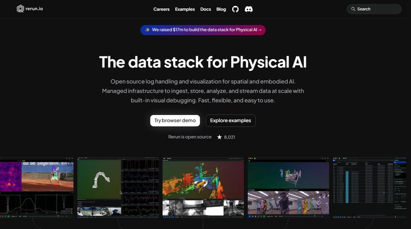 Rerun 是一个开源的数据处理和可视化平台，专注于空间和实体化AI的数据栈。-SOAI.IM