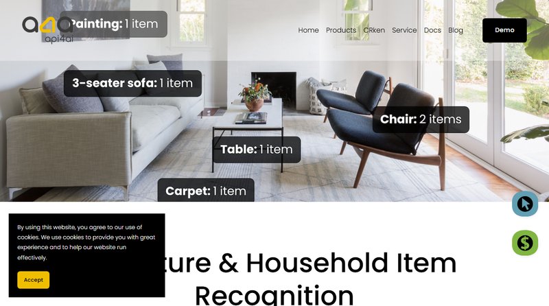 api4ai提供家具和家居物品识别API，通过AI驱动的图像分析，帮助用户识别照片中的家具和家居物品，适用于室内设计、房地产、零售和搬家公司等行业。-SOAI.IM
